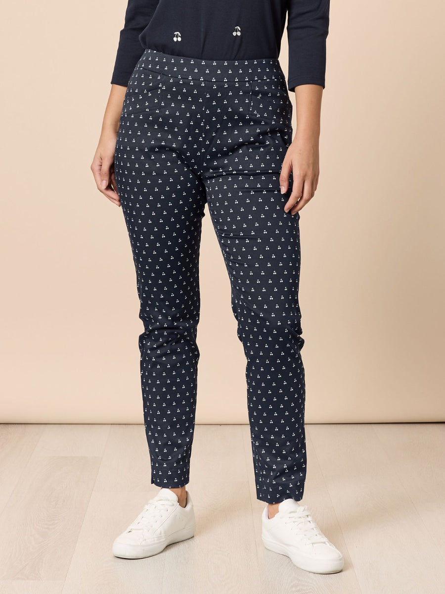 Cherry Print Pant - Navy/ White – Gordon Smith